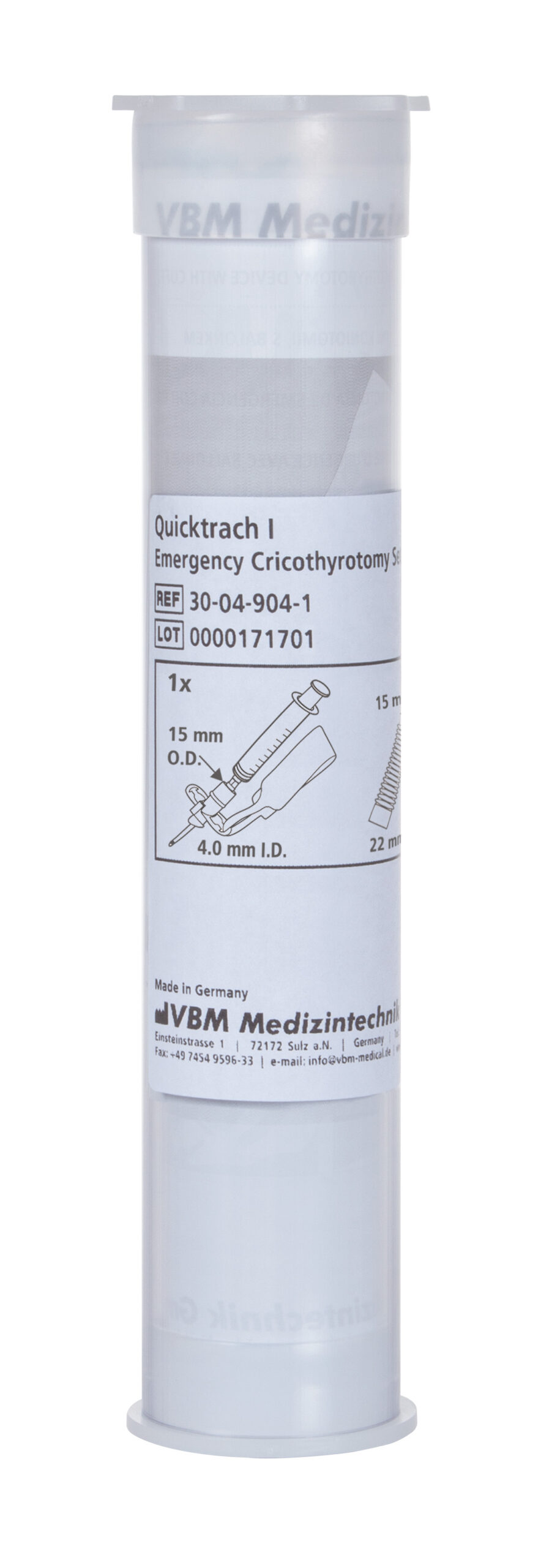 Cirocothyrotomy Kit Quick Trach II • VBM Medical • CCR Medical, Inc.